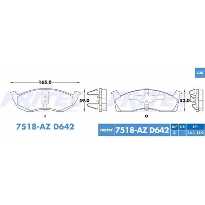 Balatas Delanteras Cerámica FRITEC SPC-7518-AZ Chrysler Prowler