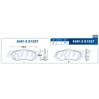 Balatas Delanteras Cerámica FRITEC SPC-8481-Z Chrysler Town