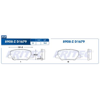 Balatas Traseras Cerámica FRITEC SPC-8908-Z Mazda 3 GS 2014 2