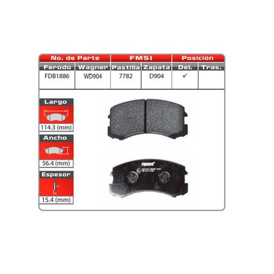 Balatas Delanteras Ceramica Wagner WD904 Mitsubishi Lancer